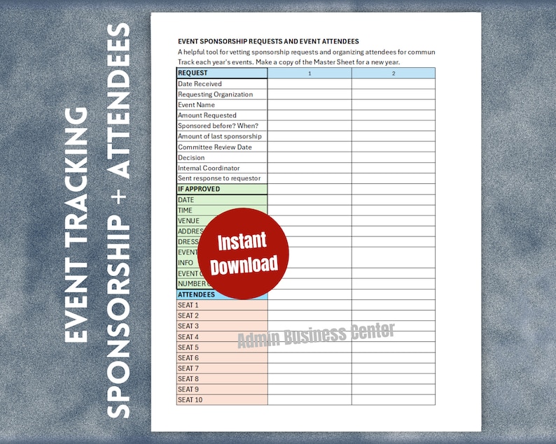 Corporate Event Template Tracking Sponsorship Requests Editable ...