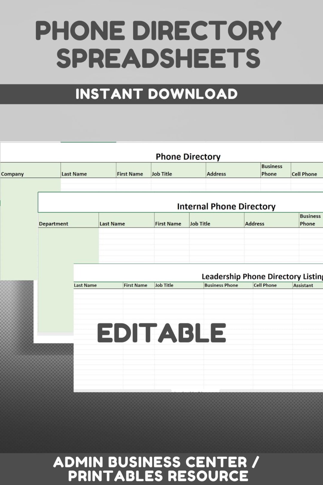 Phone List Template Editable Spreadsheet for Small Business Office ...