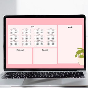 Desktop Wallpaper Pink 2024 Calendar Computer Background Calendar ...