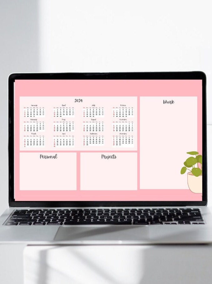Desktop Wallpaper Pink 2024 Calendar Computer Background Calendar ...