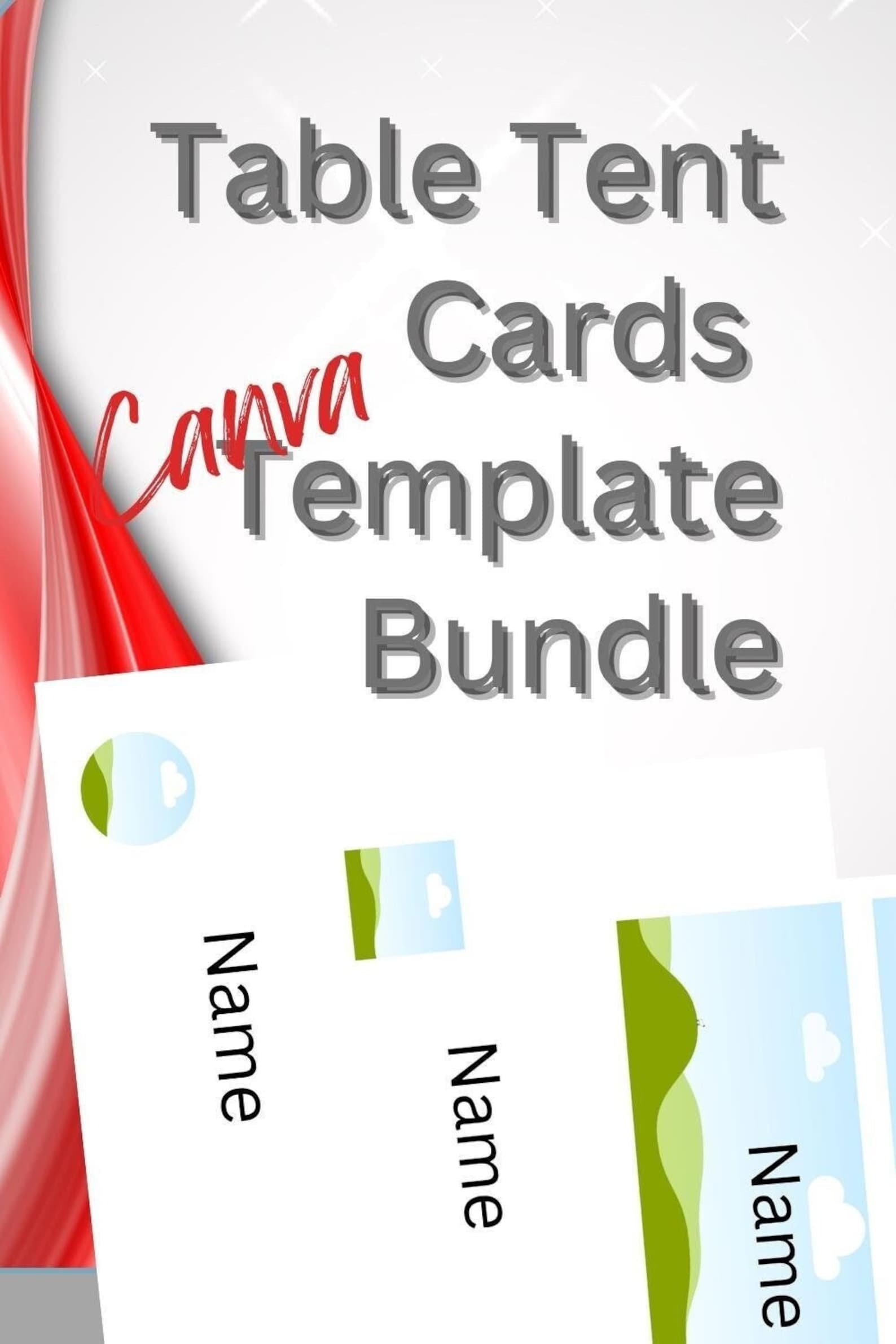 Table Tent Template Large Tent Card Bundle Printable Tent Card ...