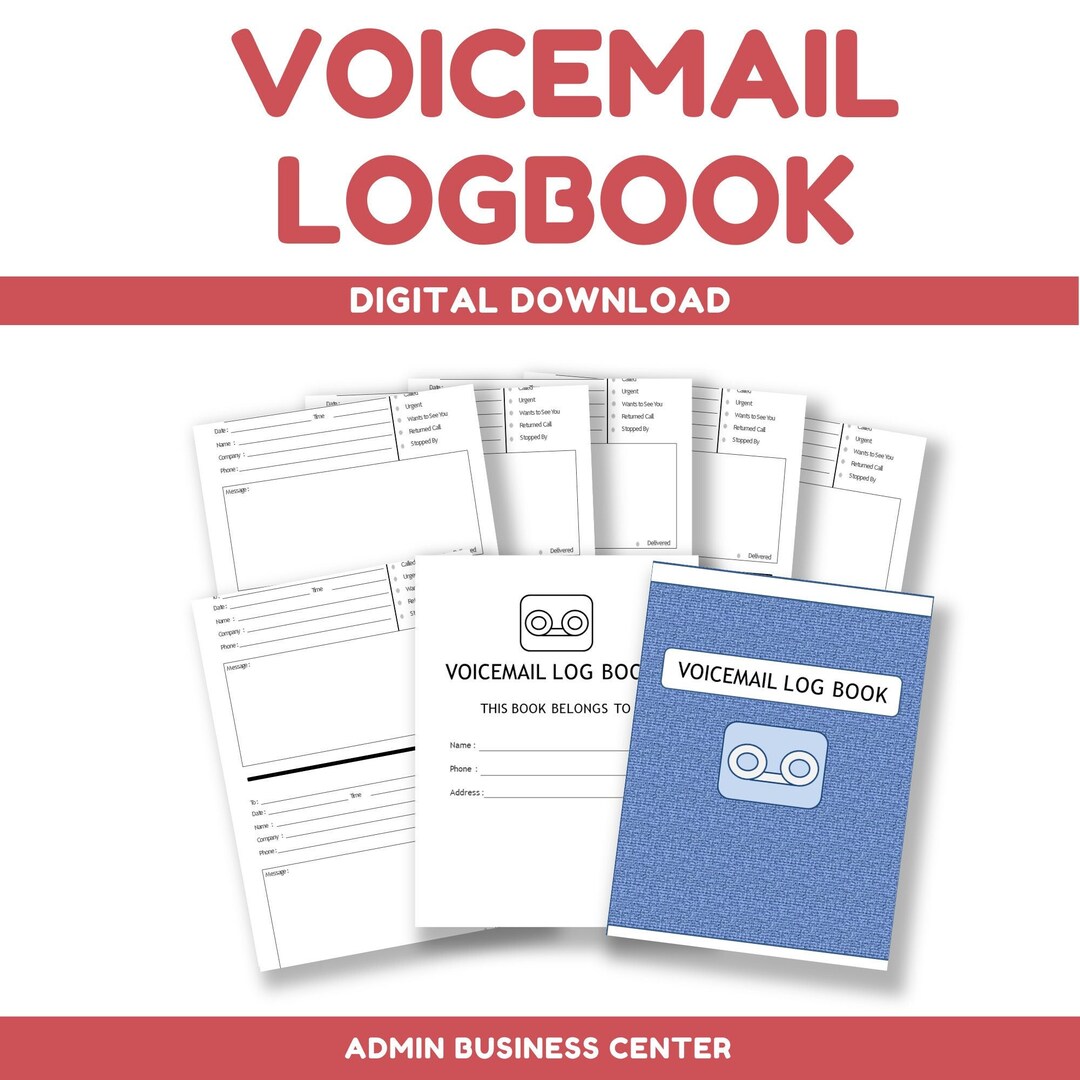 Voicemail Logbook Phone Call Log | Voicemail Book | Small Business ...