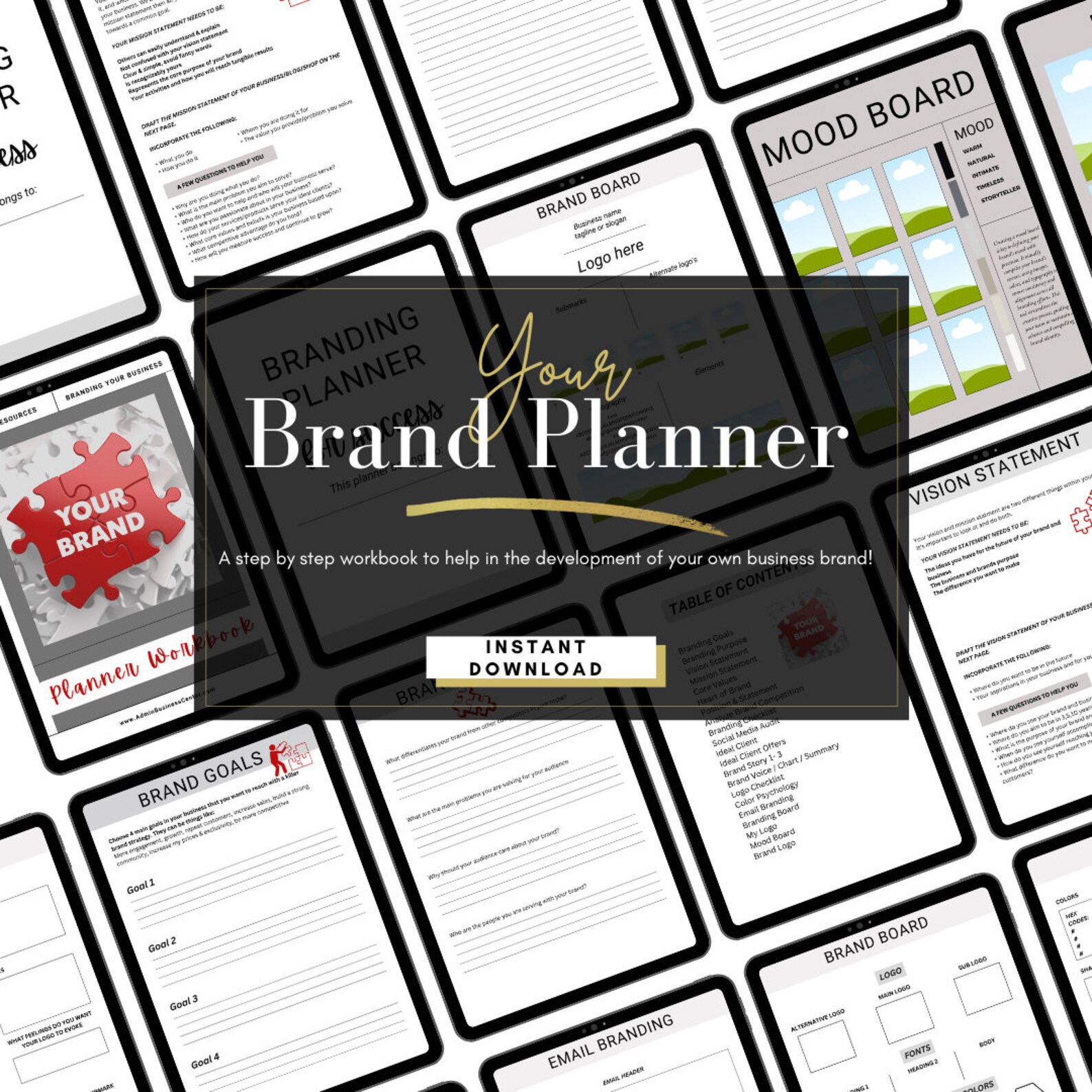 Your Brand Planner and Workbook | Brand Kit Printable Planner for ...