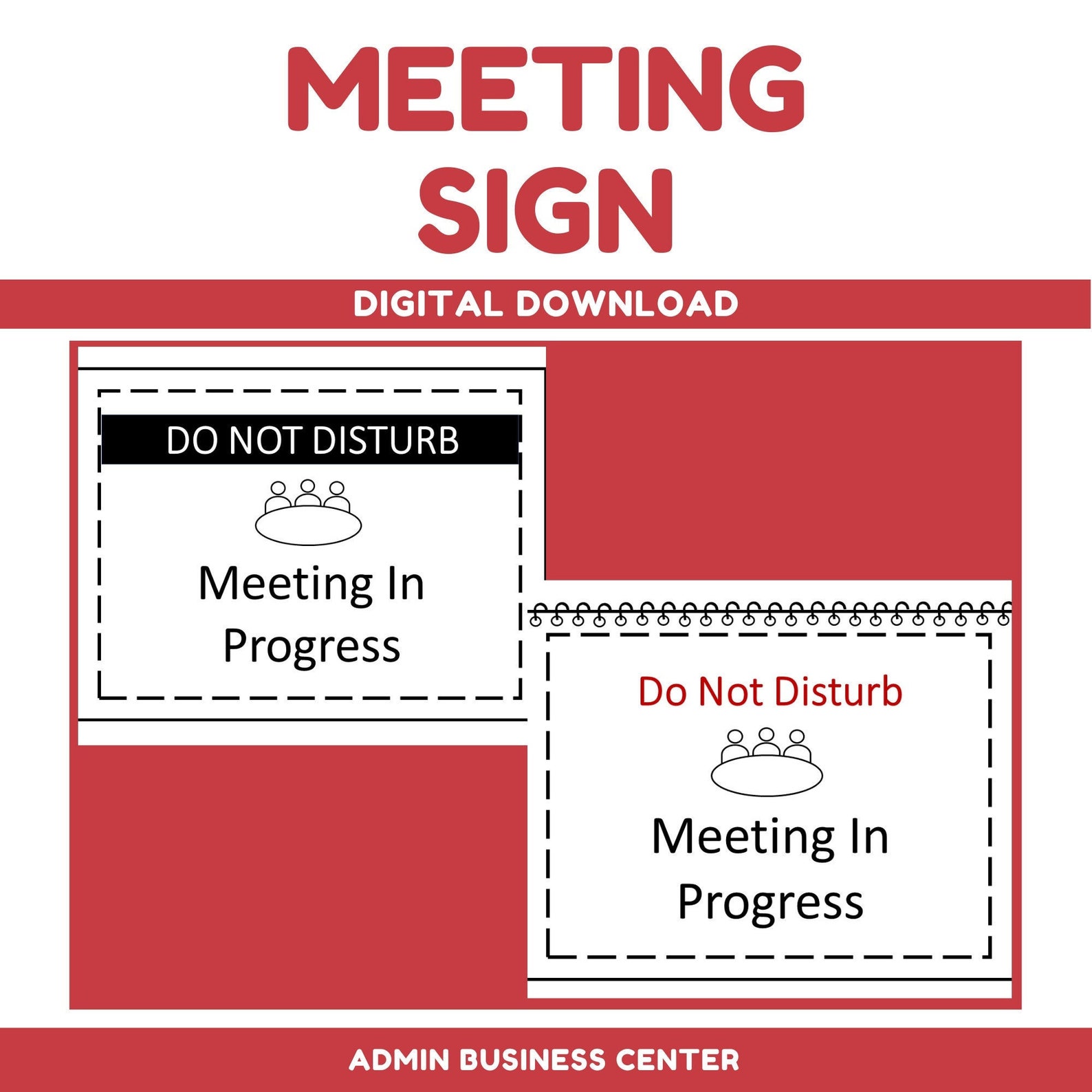 Meeting Sign Printable Office Door Sign | Meeting in Progress Sign | Do ...