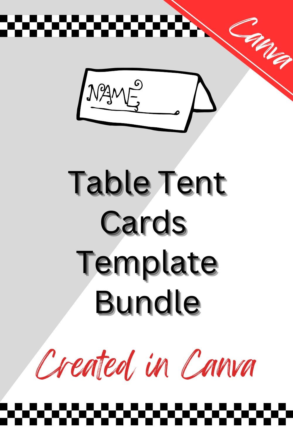 Table Tent Template Large Tent Card Bundle Printable Tent Card ...