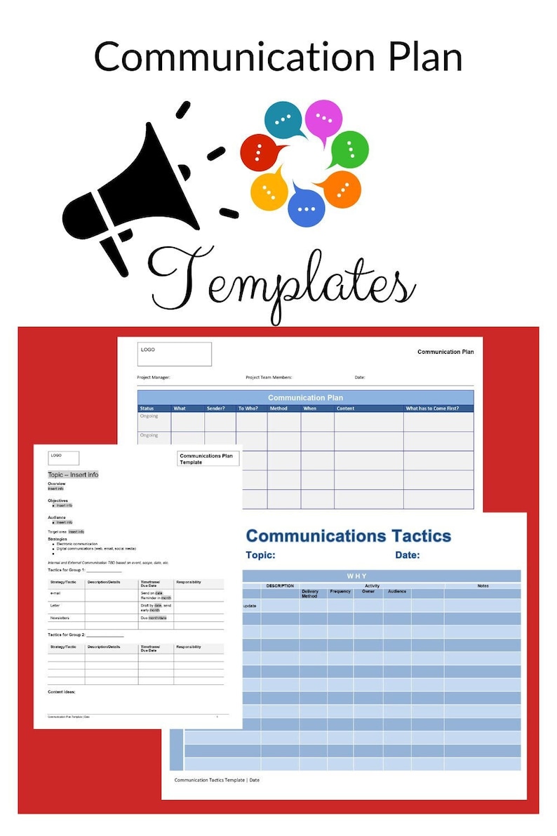 Communication Plan Template Editable Communication Plan | Communication ...