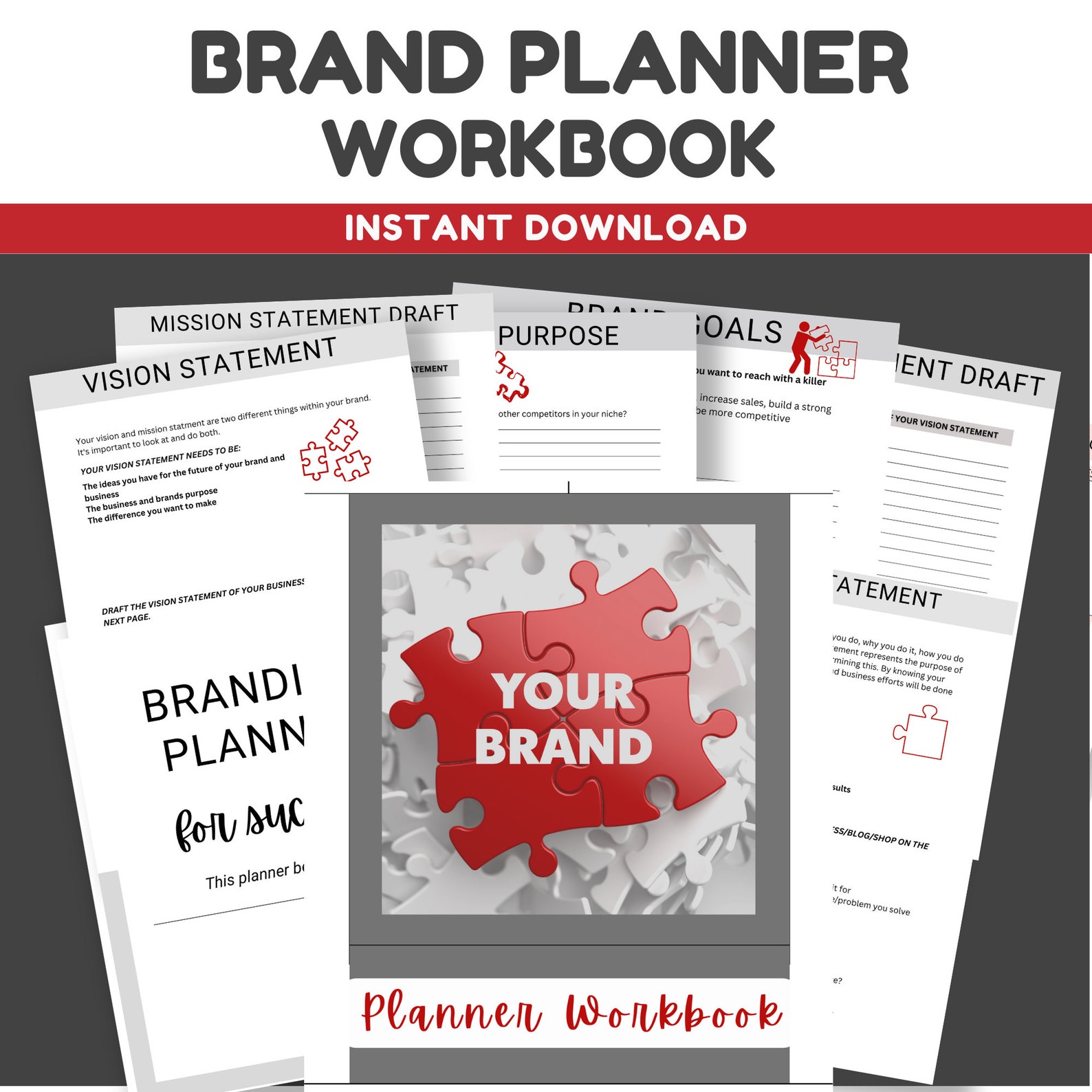 Your Brand Planner and Workbook | Brand Kit Printable Planner for ...