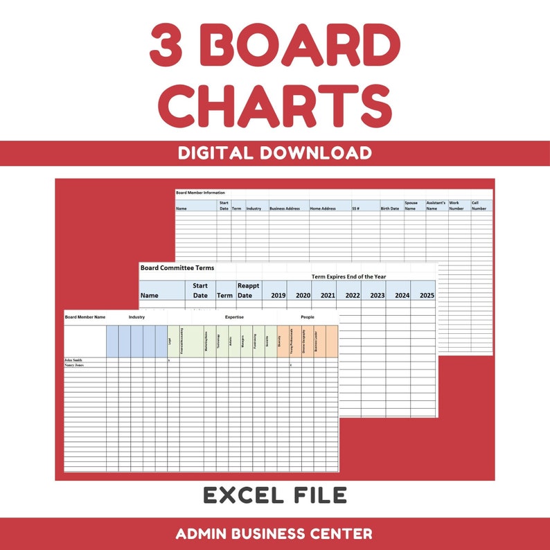 Board Member List Editable Board of Director Tracker Editable Template ...