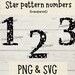 Star Pattern Numbers PNG, Transparent Star Number SVG Cut File, Number ...