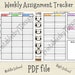 Weekly Assignment Tracker Two Pages Homework Planner Middle - Etsy