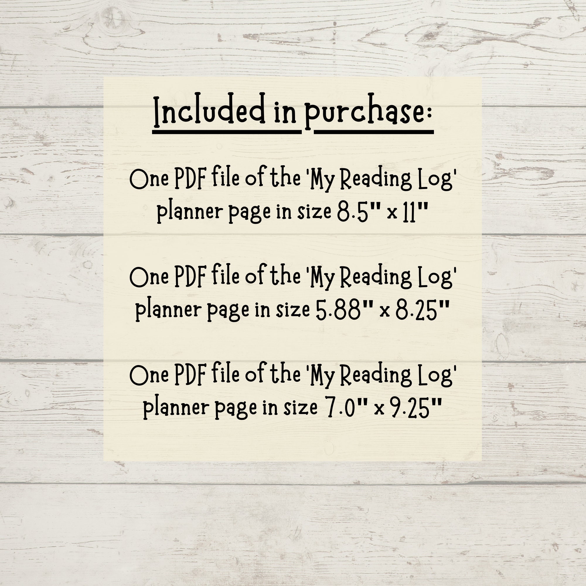 My Reading Log PDF, Reading Tracker Printable, Planner Printable ...