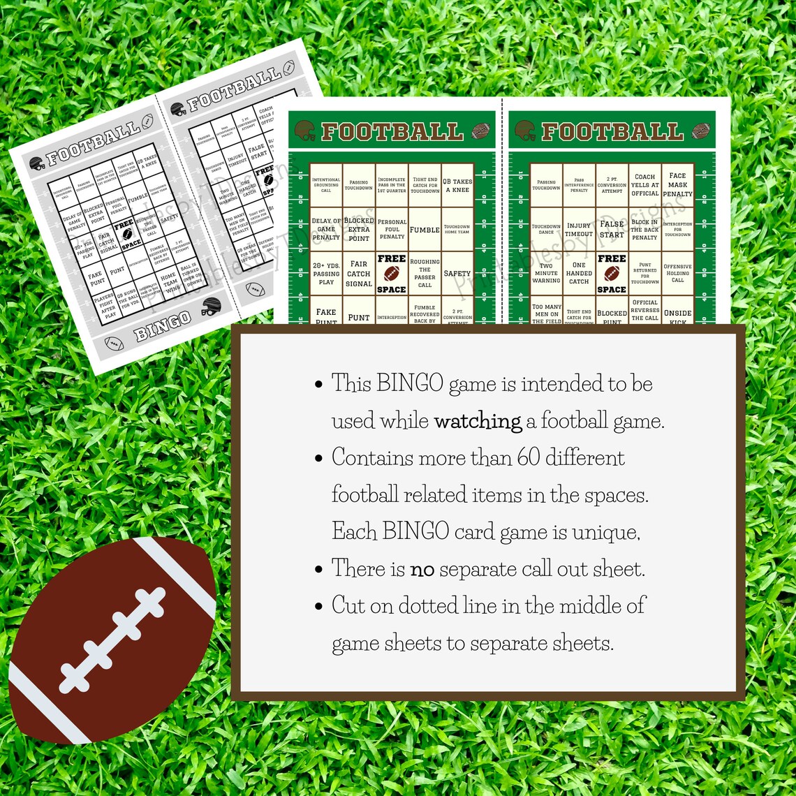 Football BINGO PDF, Party Game, Watch Party Game, Football Game ...