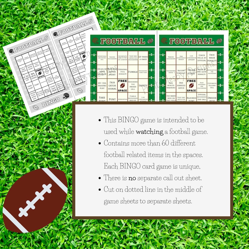 Football BINGO PDF, Party Game, Watch Party Game, Football Game ...