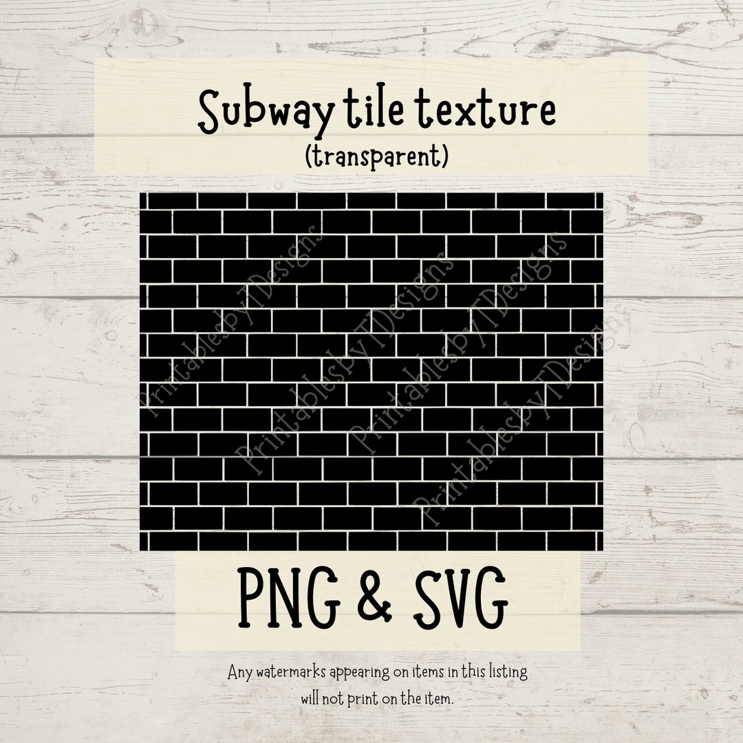 Subway Tile Wall Texture PNG, Subway Tile SVG Cut File, Texture Clipart ...