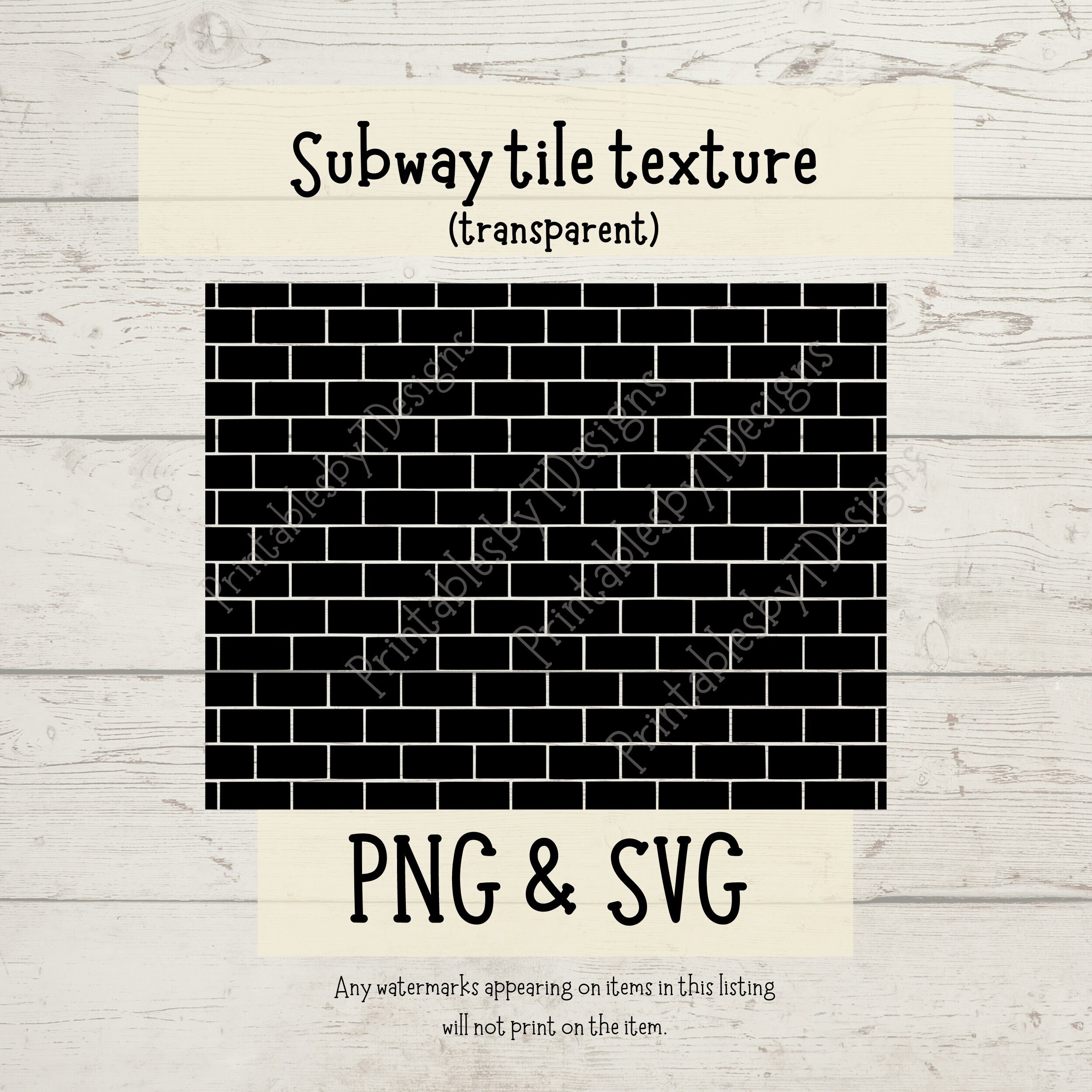 Subway Tile Wall Texture PNG, Subway Tile SVG Cut File, Texture Clipart ...