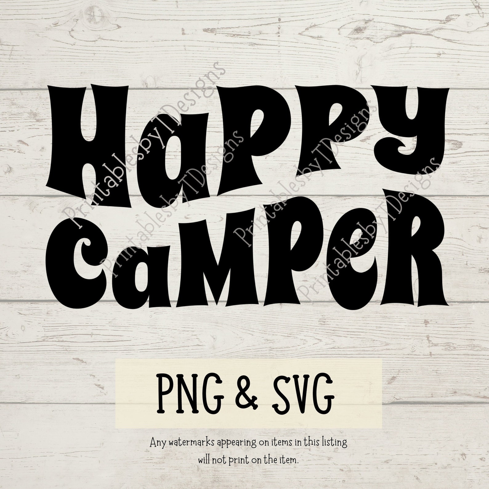 Happy Camper PNG, Wavy Text Art, SVG Cut File, Happy Camper Svg, Art ...