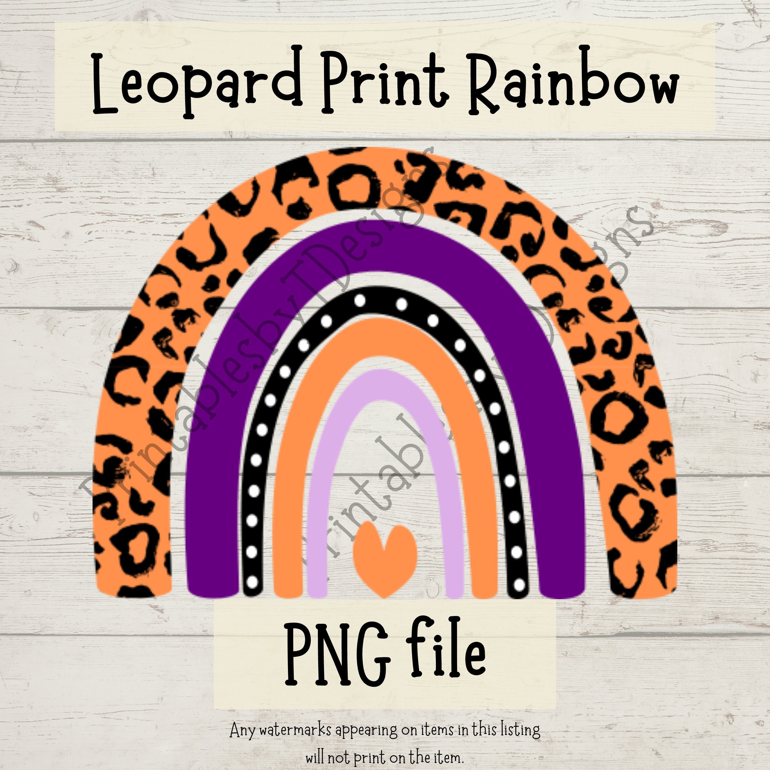 Leopard Print Rainbow PNG, Halloween Themed Colors, Fall, Shirt Design ...