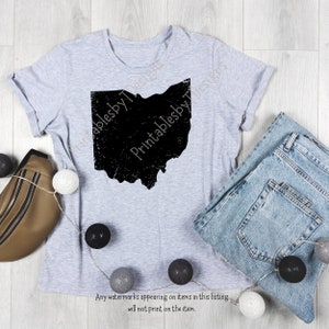 Ohio State Shape PNG, Distressed SVG Cut File, State Svg, State Clipart ...