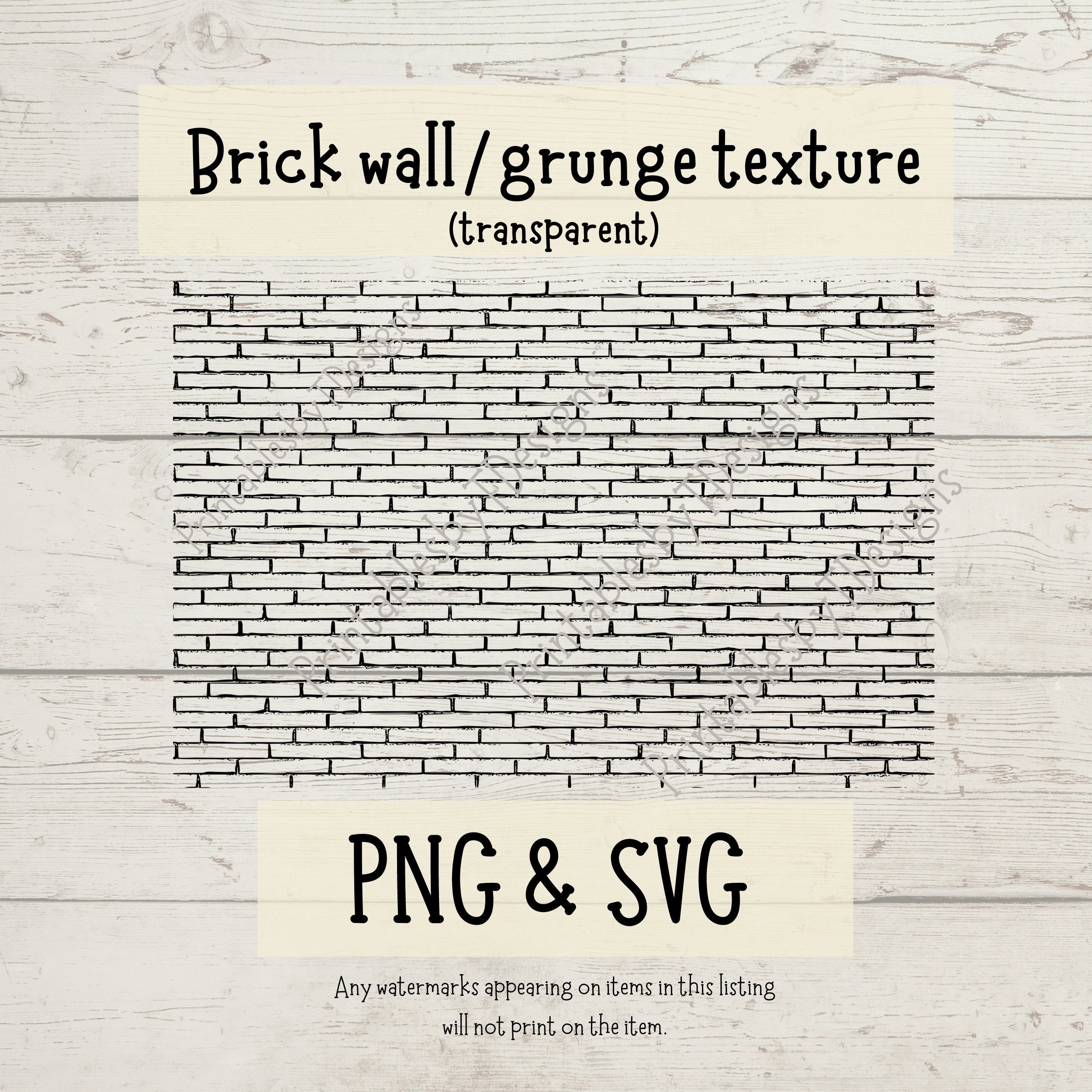 Brick Wall Texture PNG, Brick Wall SVG Cut File, Brick Wall Grunge ...