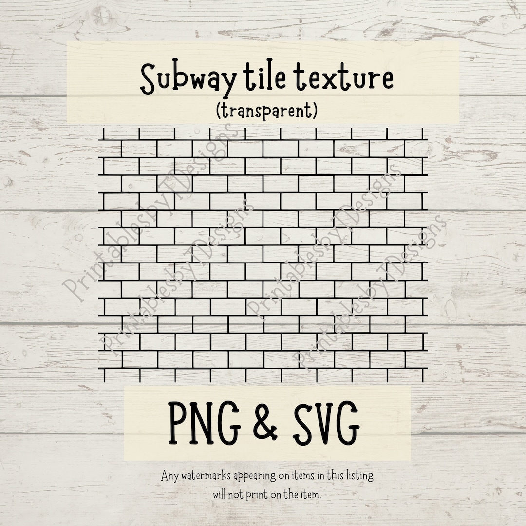 Subway Tile Wall Texture PNG, Subway Tile SVG Cut File, Texture Clipart ...