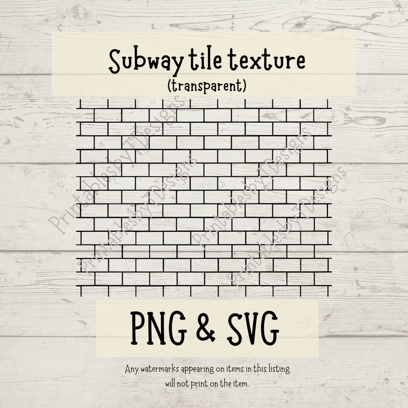 Subway Tile Wall Texture PNG, Subway Tile SVG Cut File, Texture Clipart ...