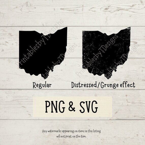 Ohio State Shape PNG Distressed SVG Cut File State Svg | Etsy