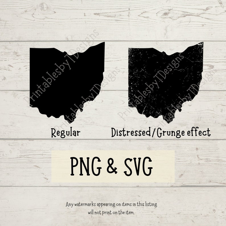Ohio State Shape PNG, Distressed SVG Cut File, State Svg, State Clipart ...