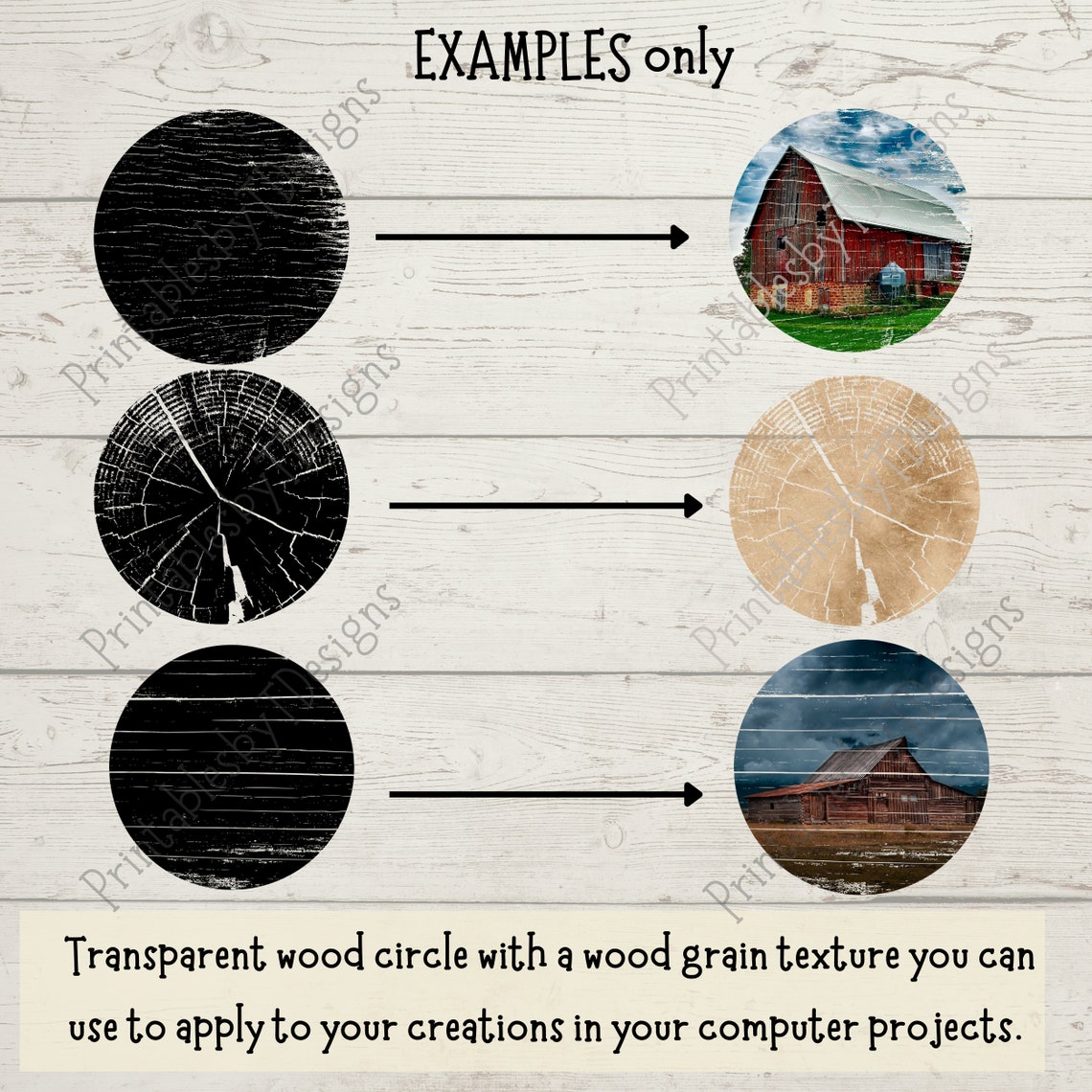 Wood Grain Texture Circles PNG, Wood Grain SVG Cut File, Wood Svg ...