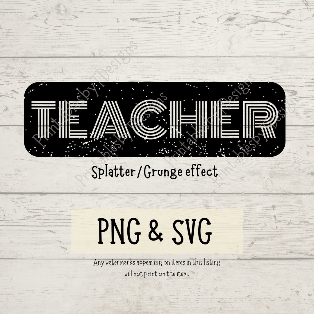 Teacher PNG, SVG Cut File, Teacher Svg, Teacher Clipart, Distressed Svg ...