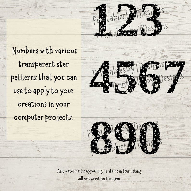 Star Pattern Numbers PNG, Transparent Star Number SVG Cut File, Number ...