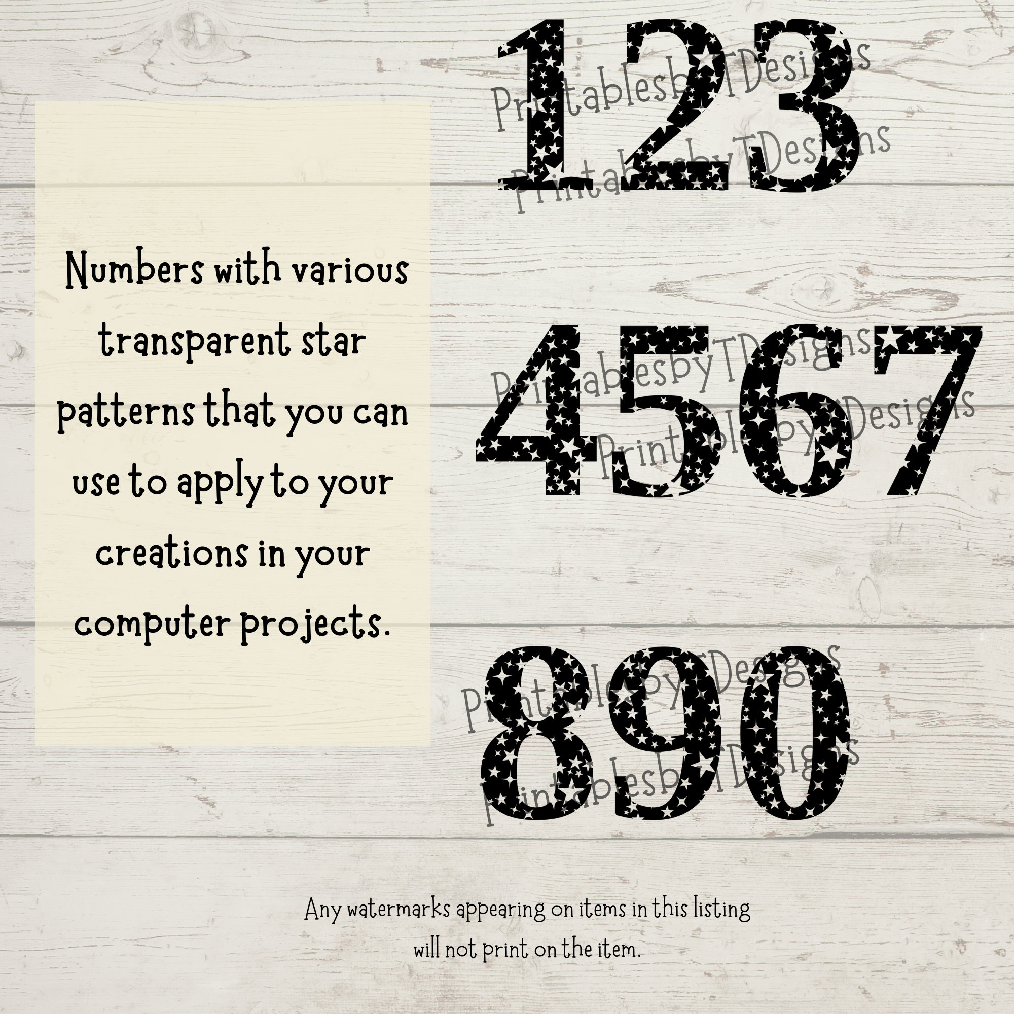 Star Pattern Numbers PNG, Transparent Star Number SVG Cut File, Number ...