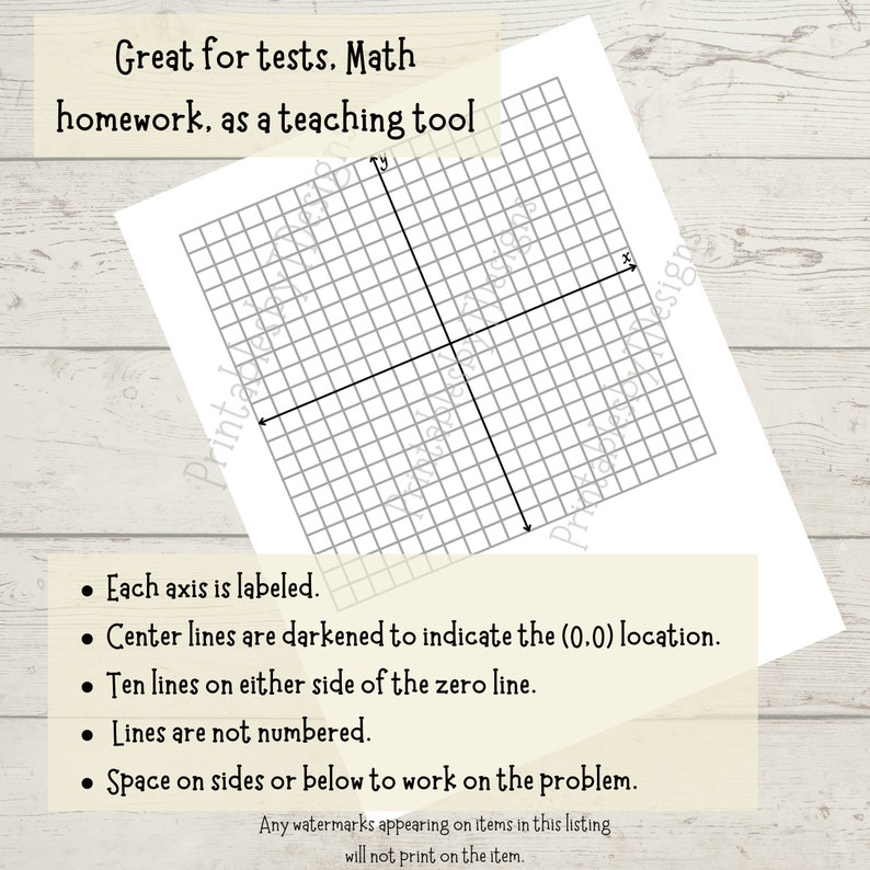 Graph Paper, X & Y Axis Graph Paper, Math Homework, Math Graph Paper ...
