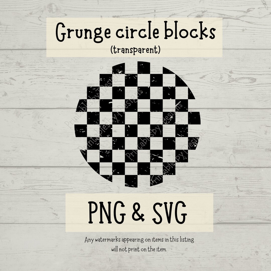 Grunge Circle Blocks PNG, Checkerboard Svg, Distressed Background SVG ...