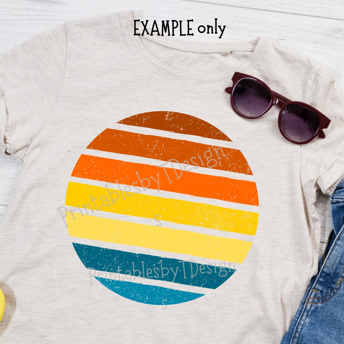 Grunge Retro Sunset SVG, Retro Sunset Png, Distressed Circle Svg ...