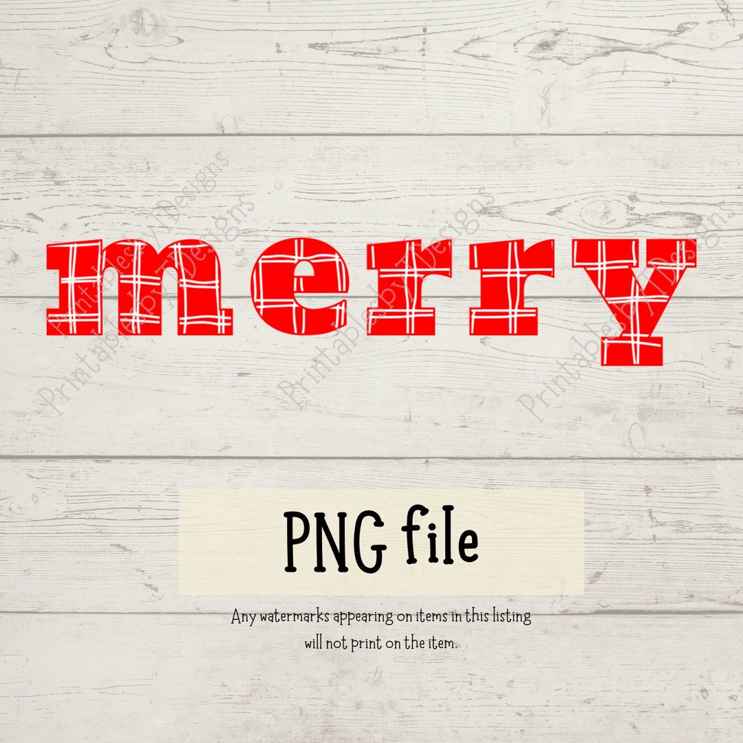 Merry Word PNG, Christmas Words, Holiday Clipart, Christmas Clipart ...