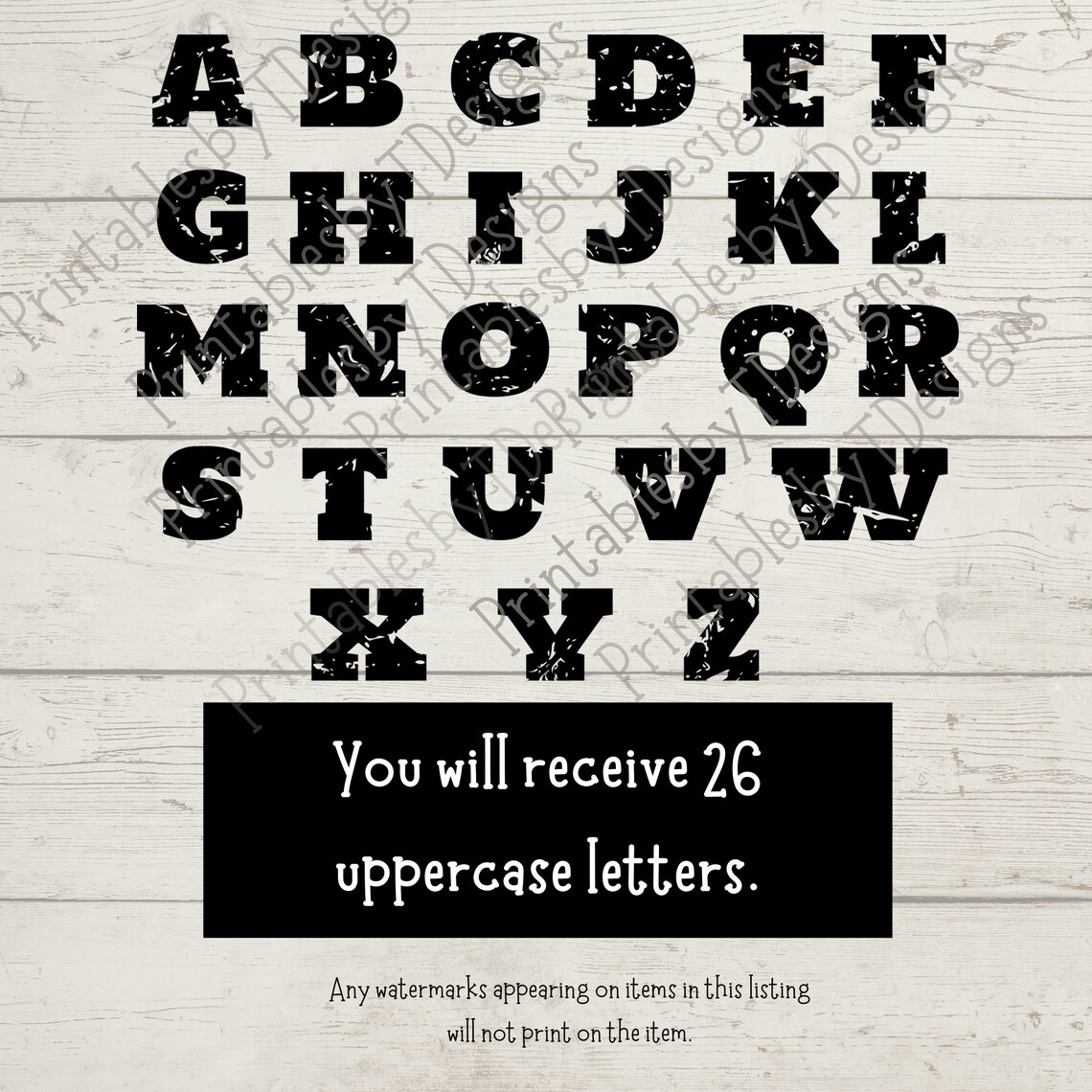 Distressed Uppercase Letters SVG, Grunge Overlay PNG, Textured Alphabet ...