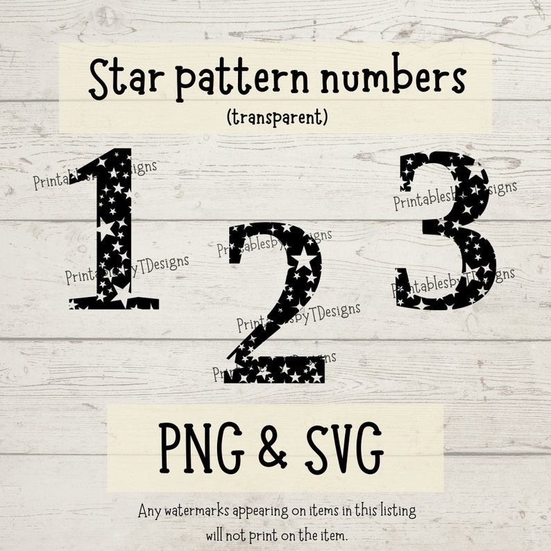 Star Pattern Numbers PNG, Transparent Star Number SVG Cut File, Number ...