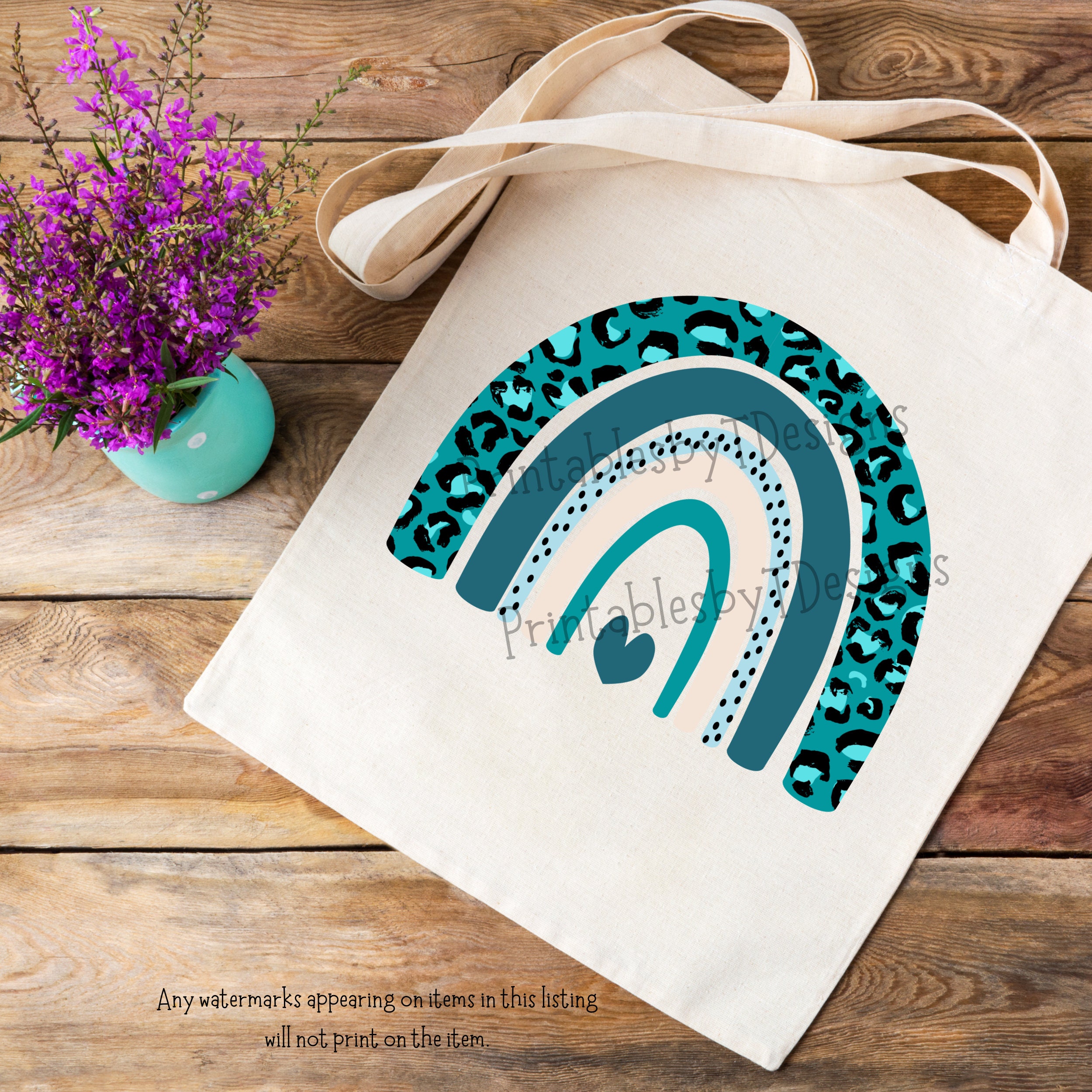 Leopard Print Rainbow, Teal Blue Colors, Rainbow Clipart, Graphic ...