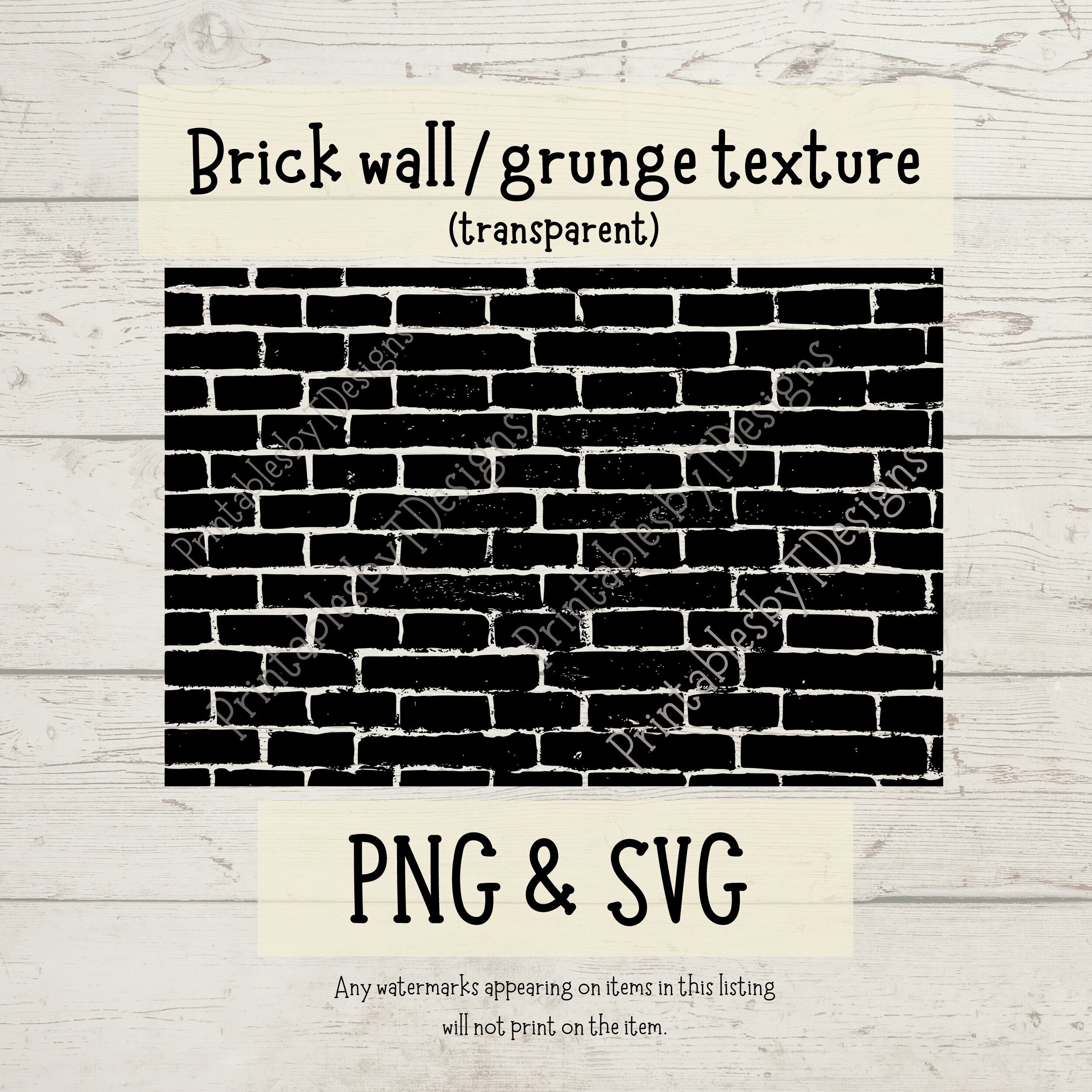 Brick Wall Texture PNG, Brick Wall SVG Cut File, Grunge Texture ...