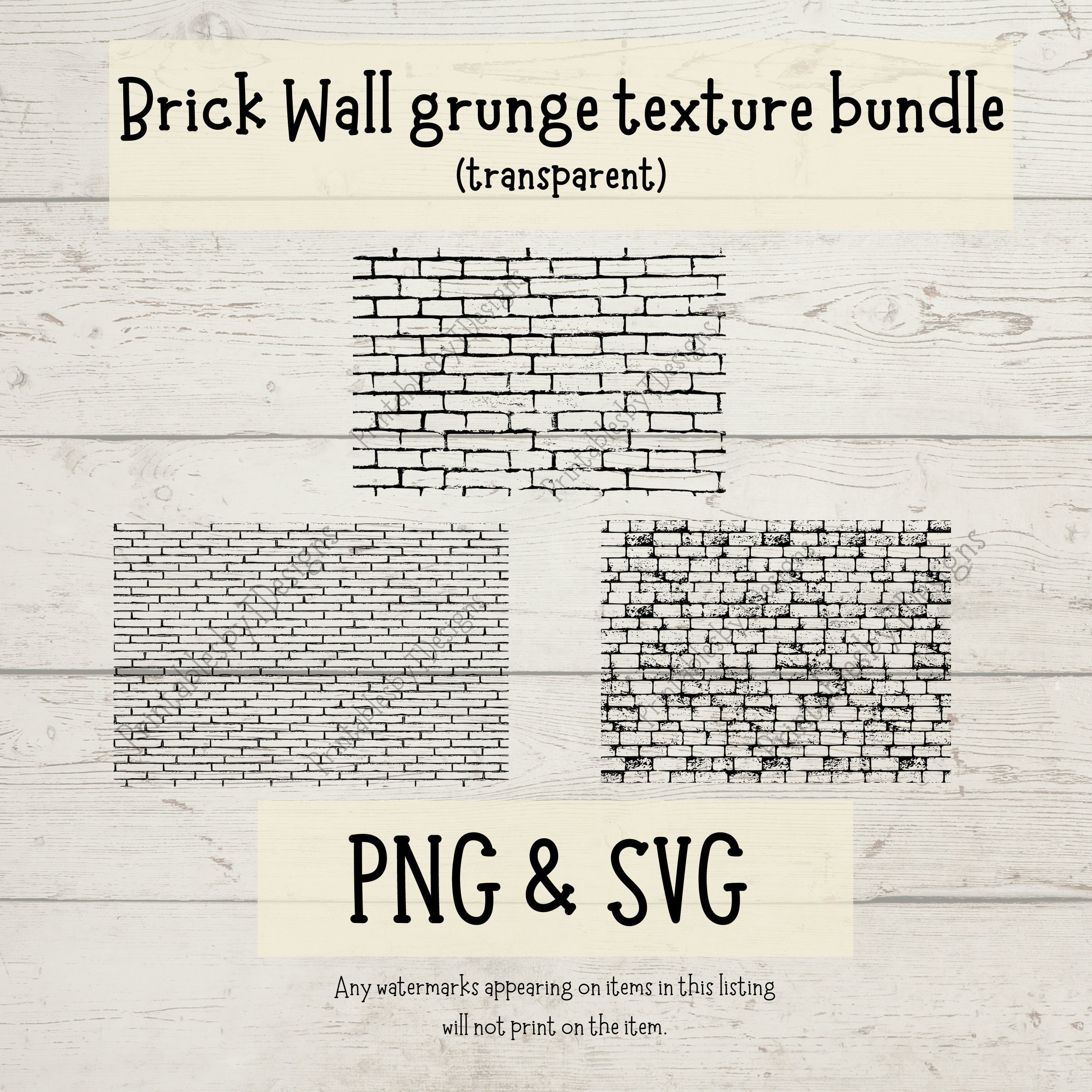 Brick Wall Texture PNG, Brick Wall SVG Cut File, Grunge Texture ...