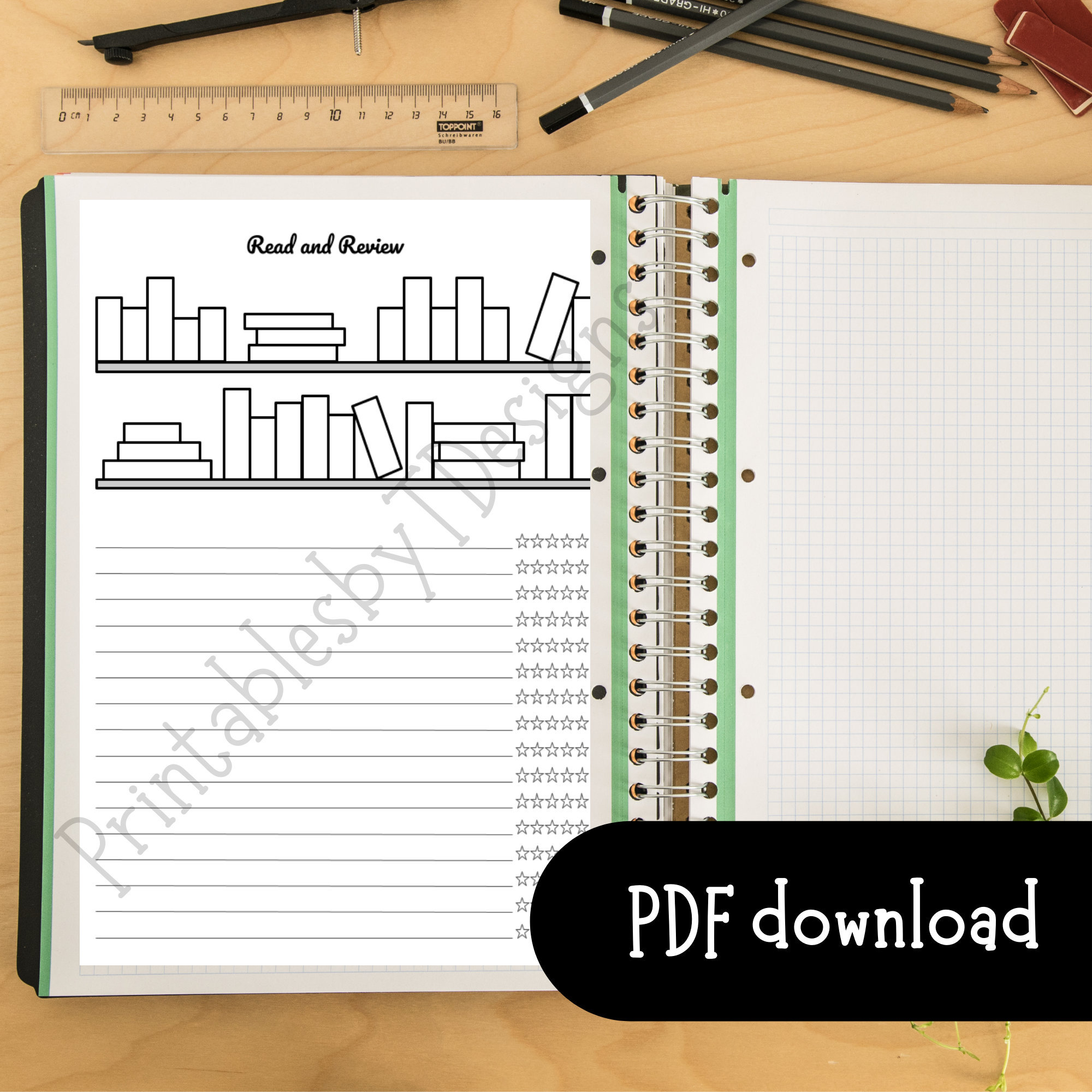 Read and Review Planner Journal Coloring Page PDF Print at Home School ...