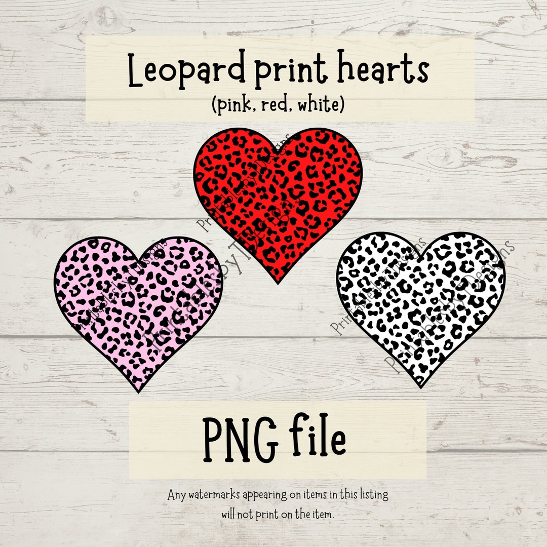Leopard Print Hearts PNG, Valentine's Day Leopard Print Heart, Red ...