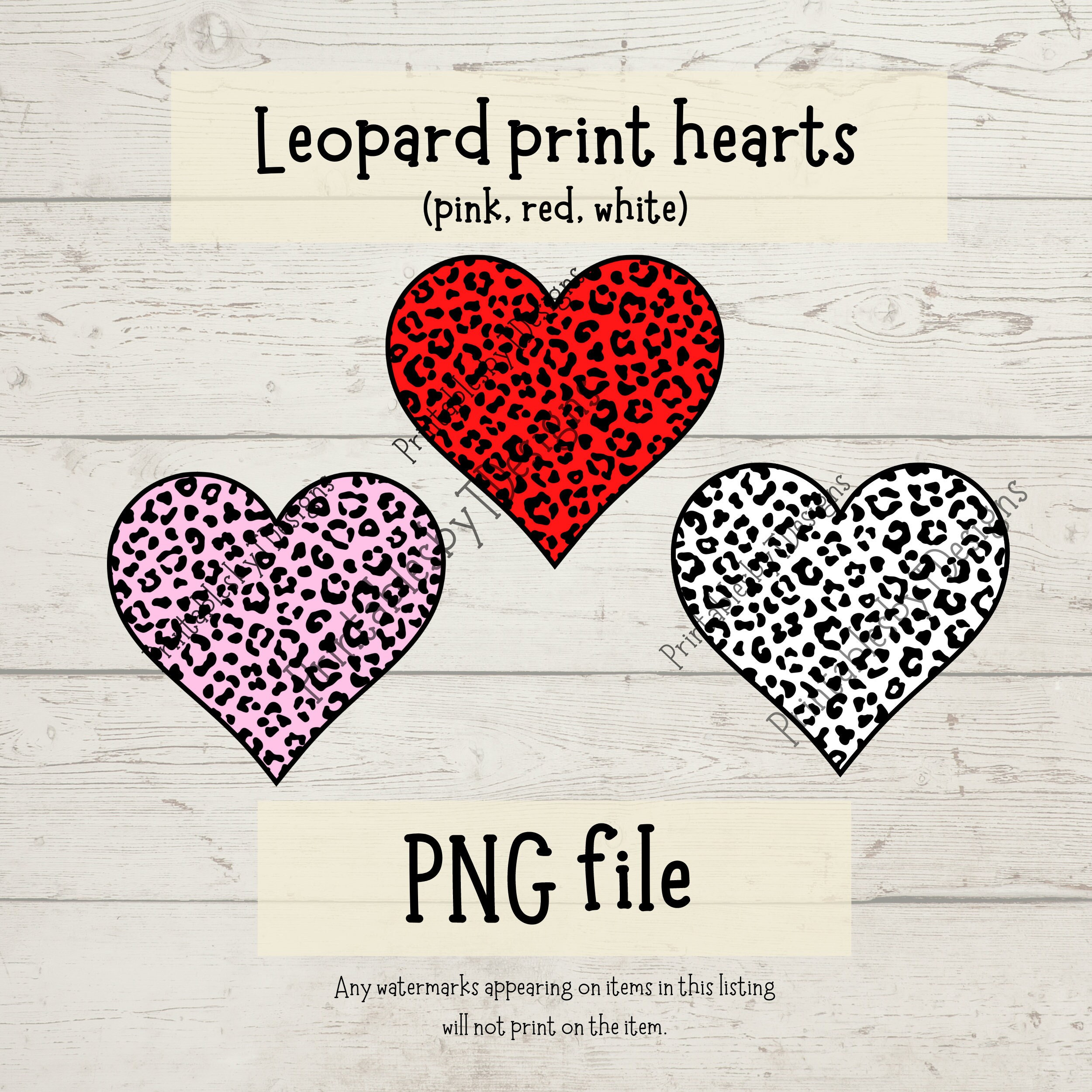 Leopard Print Hearts PNG, Valentine's Day Leopard Print Heart, Red ...