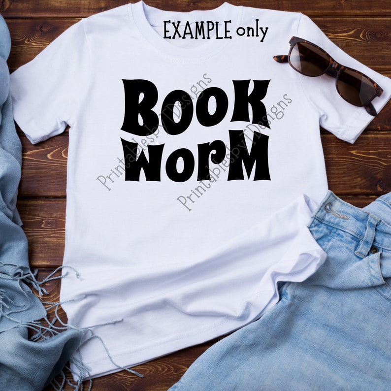Book Worm PNG, Wavy Text Art, SVG Cut File, Book Worm Svg, Typography ...