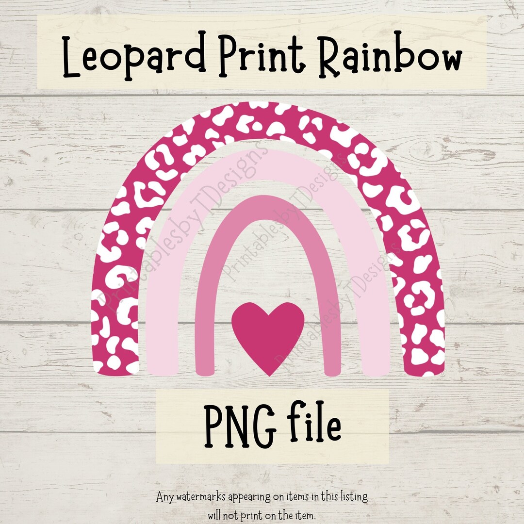 Leopard Print Rainbow PNG, Valentine Colors, Rainbow Clipart, Pink ...