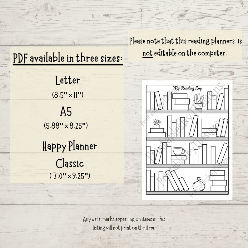 My Reading Log PDF Reading Tracker Printable Planner - Etsy