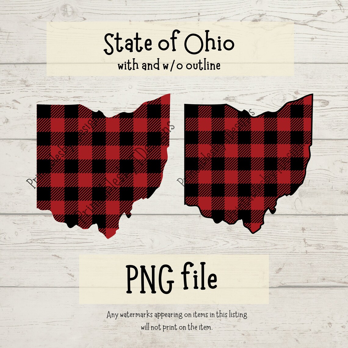 Ohio State Shape PNG State of Ohio Png Red Plaid Ohio State - Etsy