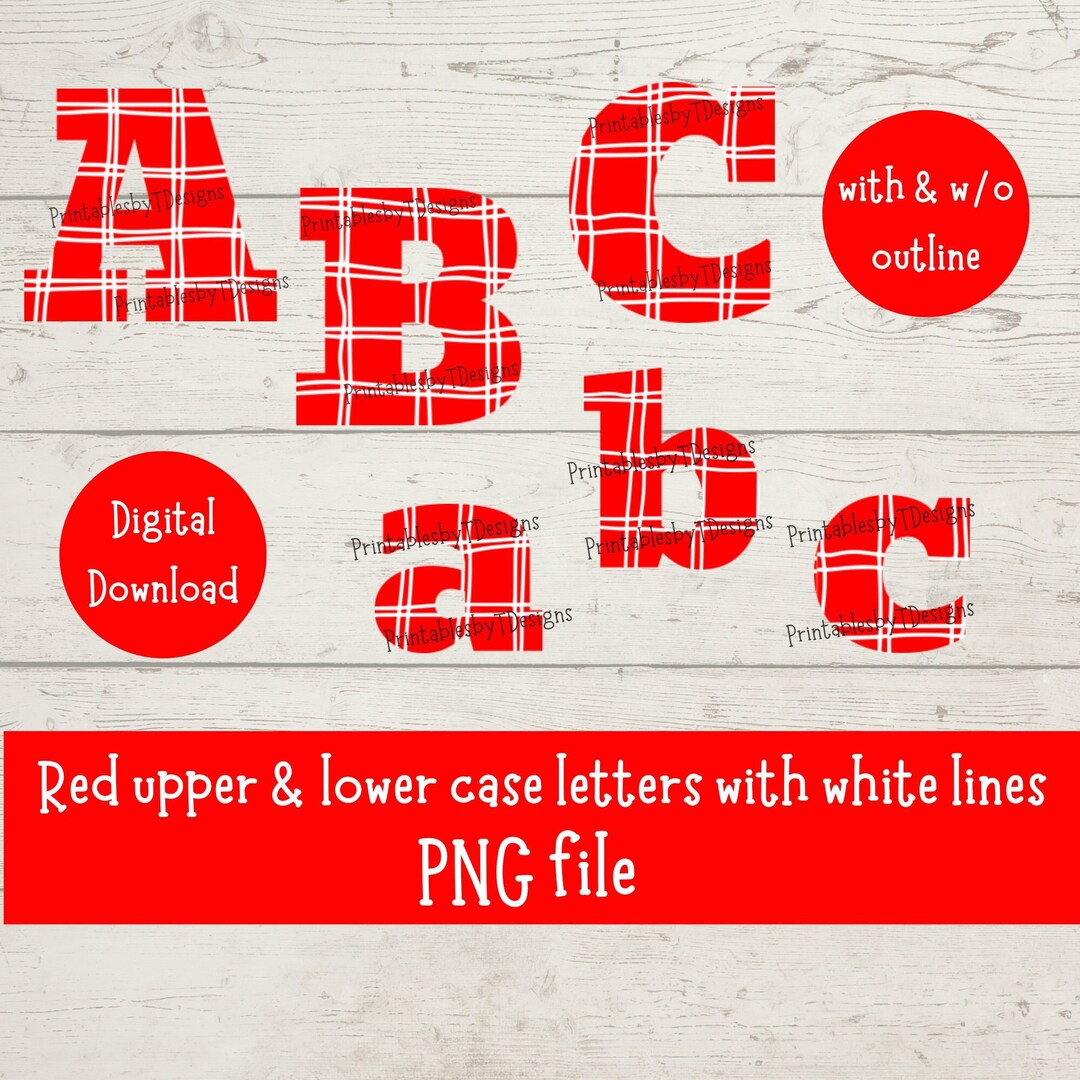 Red With White Lines Letters, Uppercase Letters. Letter Clipart ...