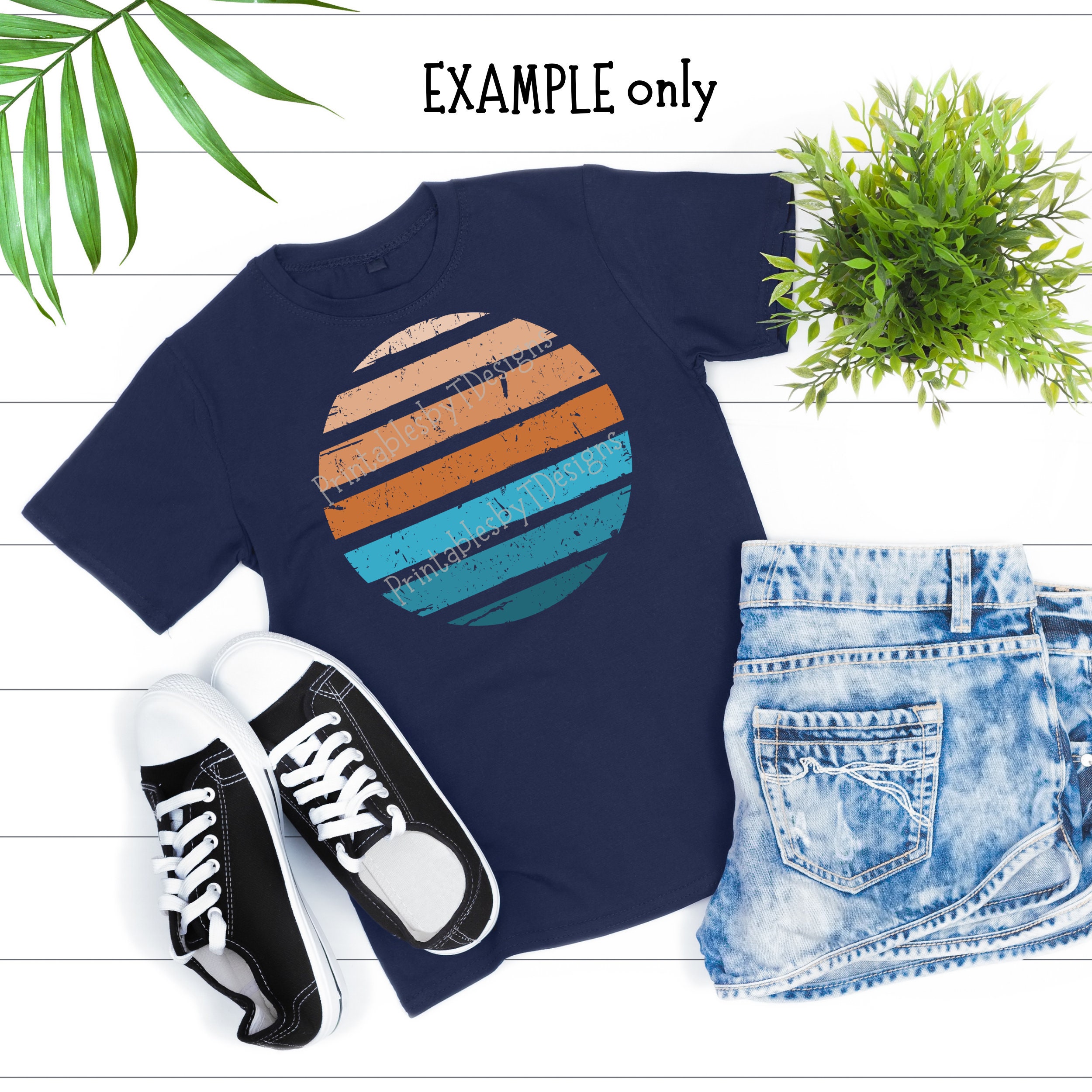 Grunge Retro Sunset SVG, Retro Sunset Png, Distressed Circle Svg ...