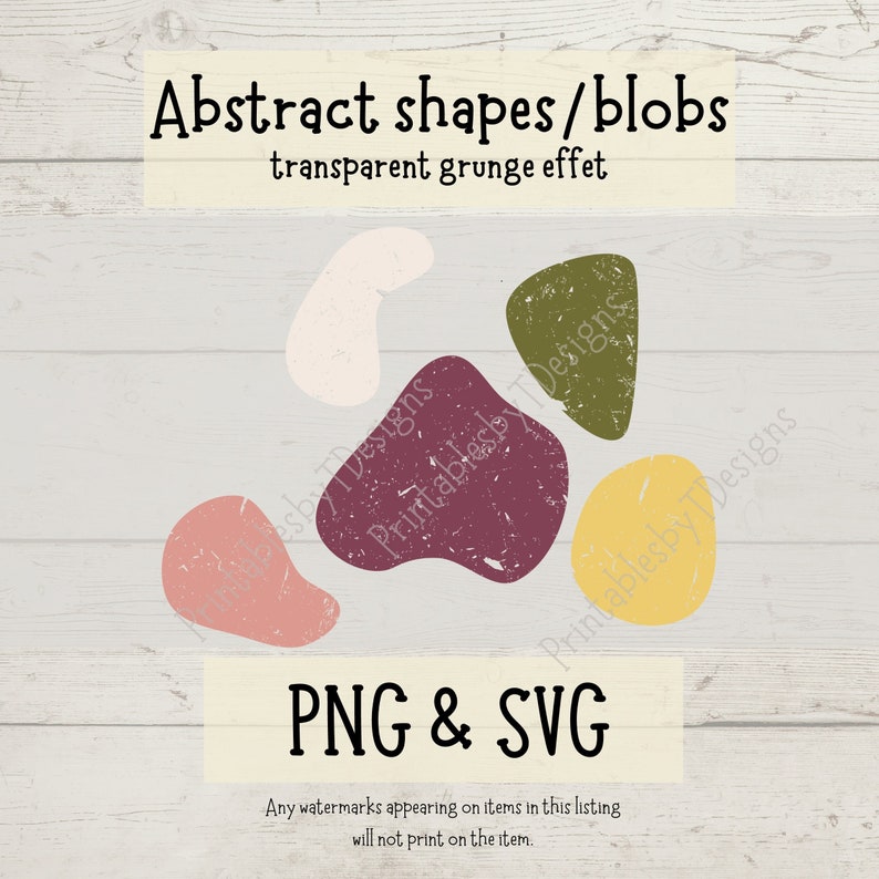 Abstract Blob SVG Organic Shape PNG Distressed Shape SVG - Etsy